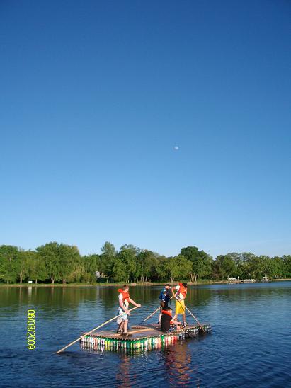 Geneva Ward Troop 5 - Varsity team's pop bottle raft