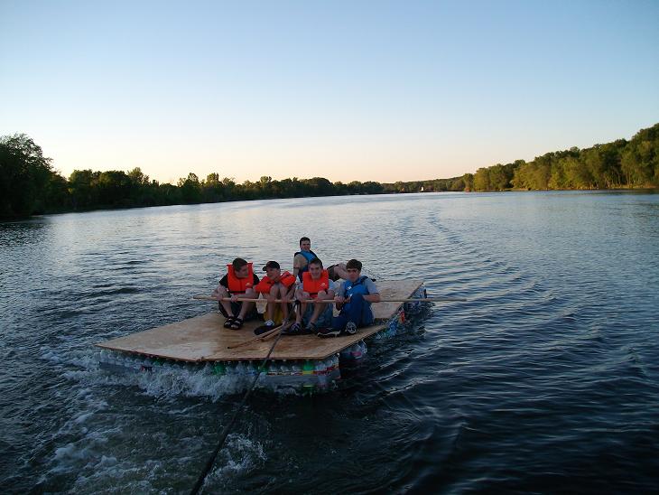 Geneva Ward Troop 5 - Varsity team's pop bottle raft